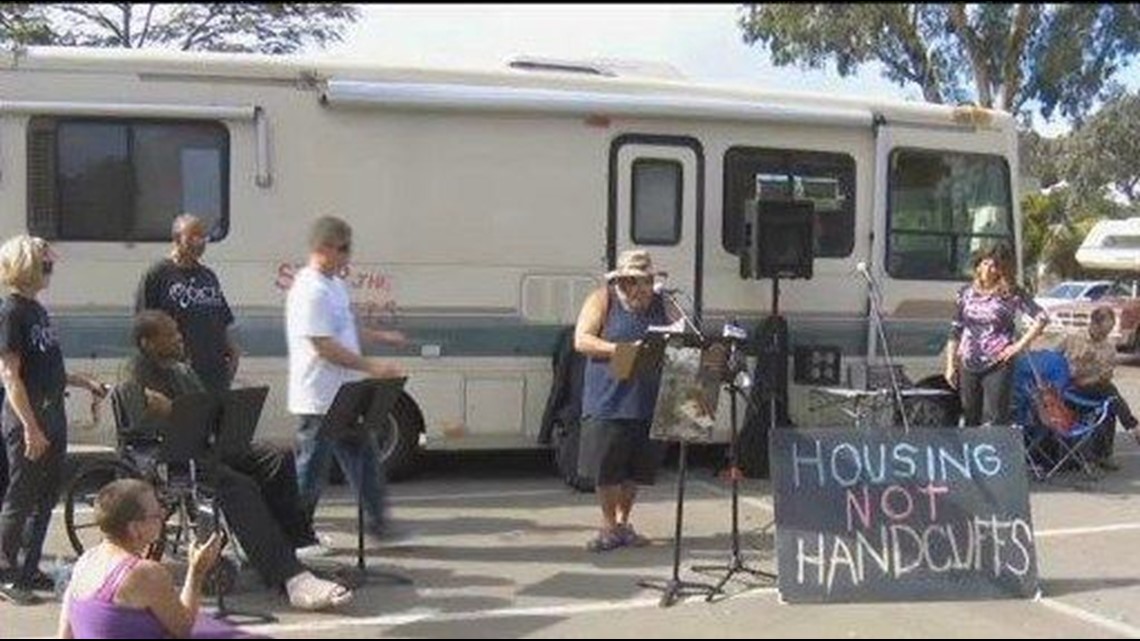 Homeless living in motorhomes suing the city | cbs8.com