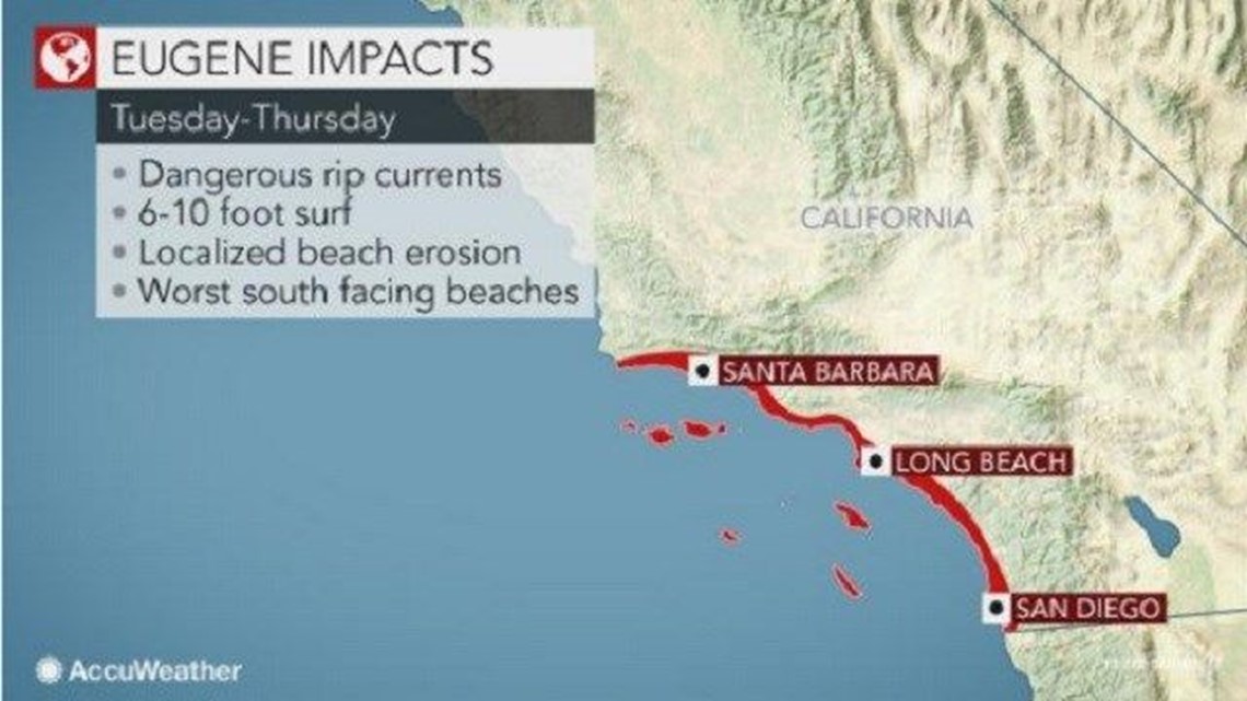 Hurricane Eugene weakening over cooler waters in Pacific | cbs8.com