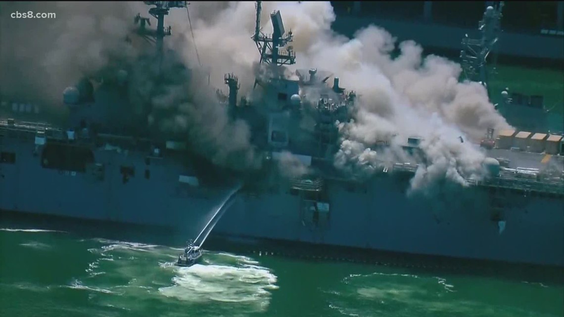 Reports: Arson suspected as cause of Navy ship fire in San Diego | cbs8.com