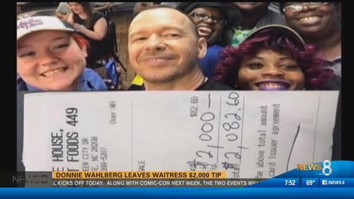 Donnie Wahlberg leaves waitress $2,000 tip | cbs8.com