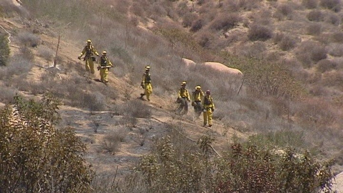 Crews battle 25-acre brush fire near Barrett Lake | cbs8.com