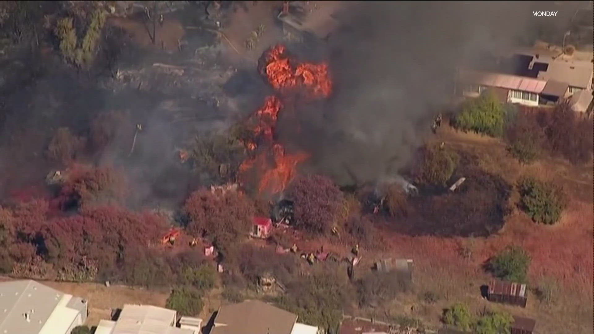 Brush fire, smoke, flames, any evacuations, map in San Diego near Valley Center | cbs8.com