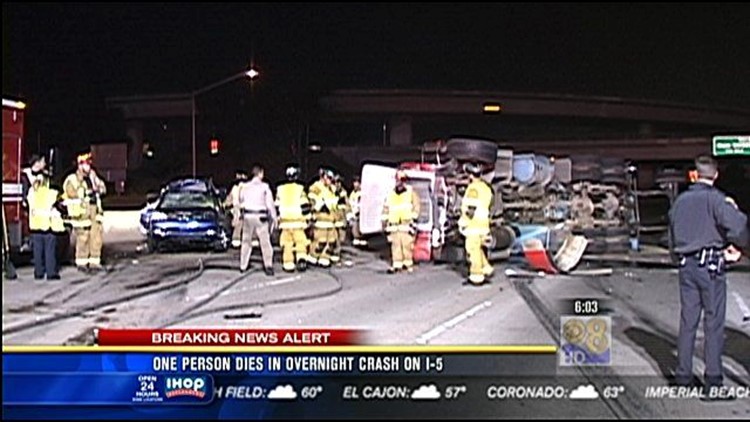 One person killed in crash on I-5 | cbs8.com