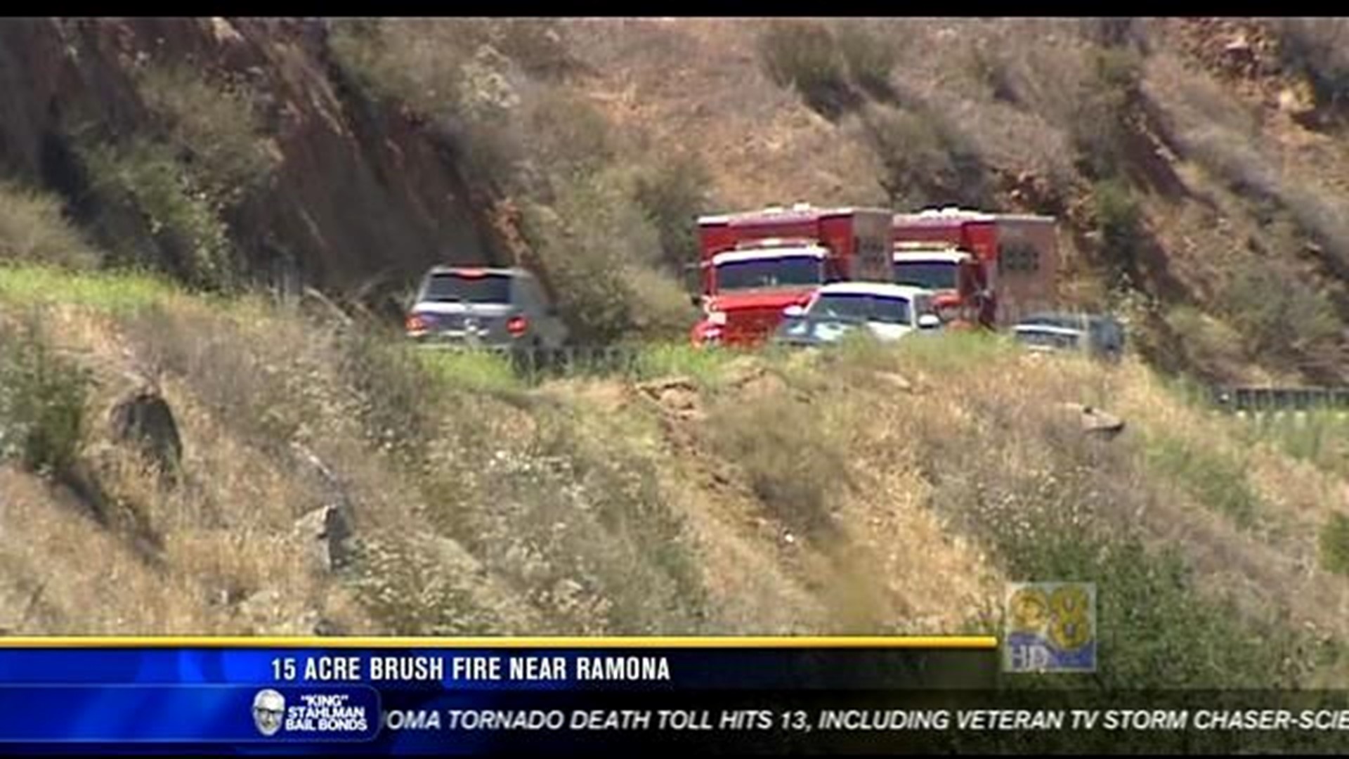 Crews battle brush fire near Ramona | cbs8.com
