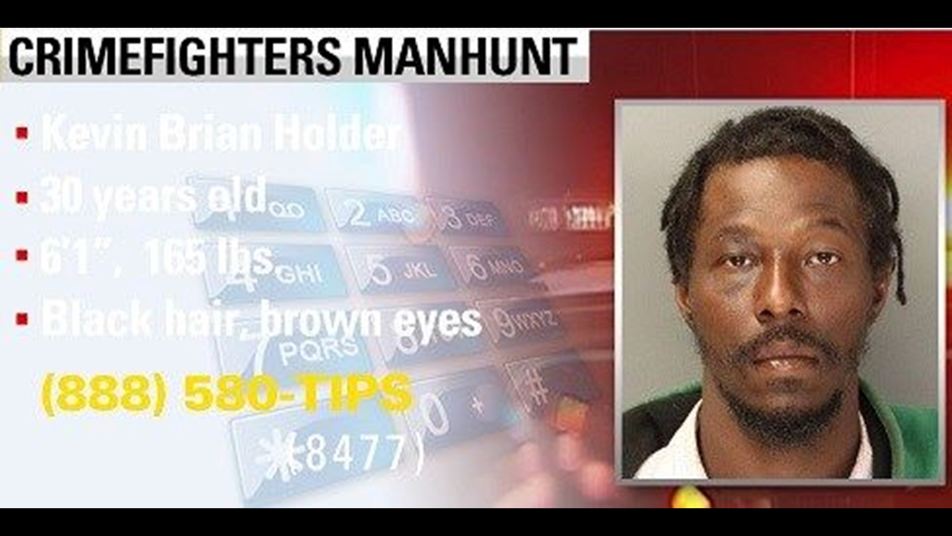 Crimefighters Alert: Manhunt for Kevin Brian Holder | cbs8.com