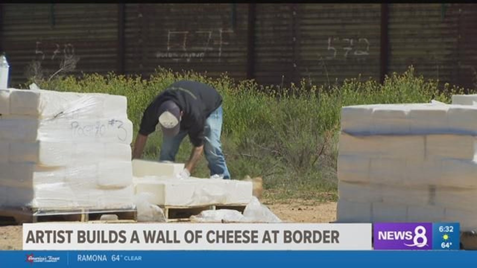 Artist Cosimo Cavallaro is building a border cheese wall out of cotija ...