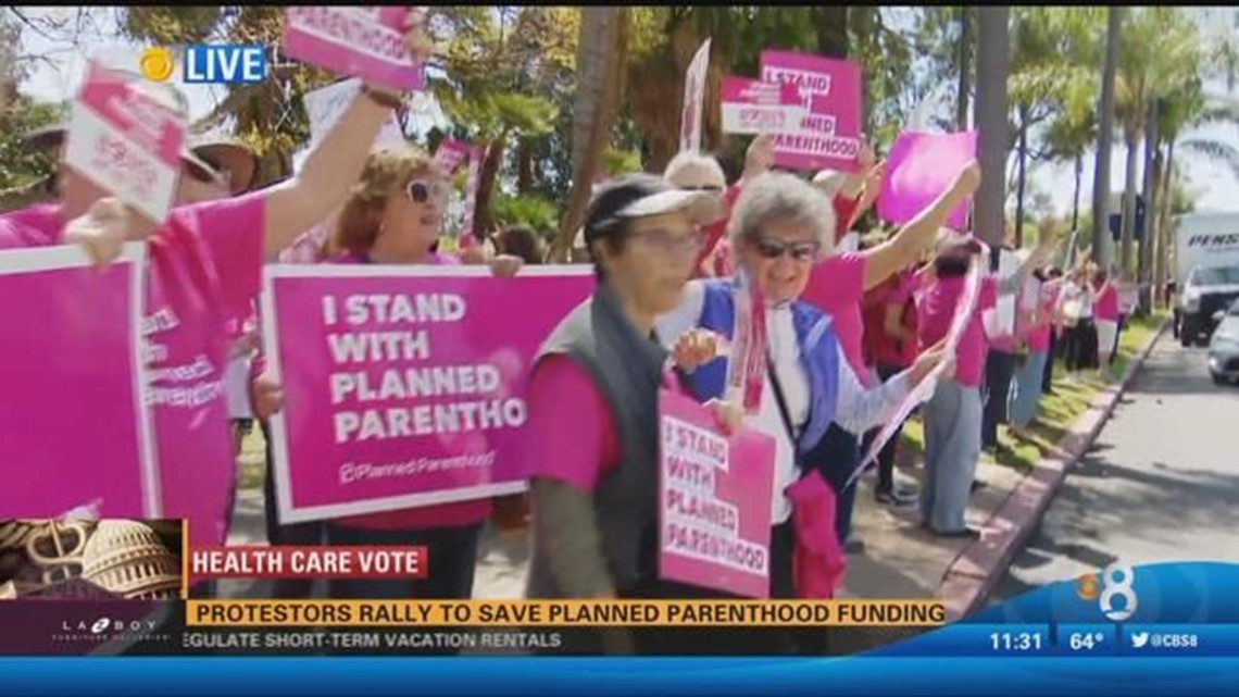 Protesters rally to save Planned Parenthood funding | cbs8.com
