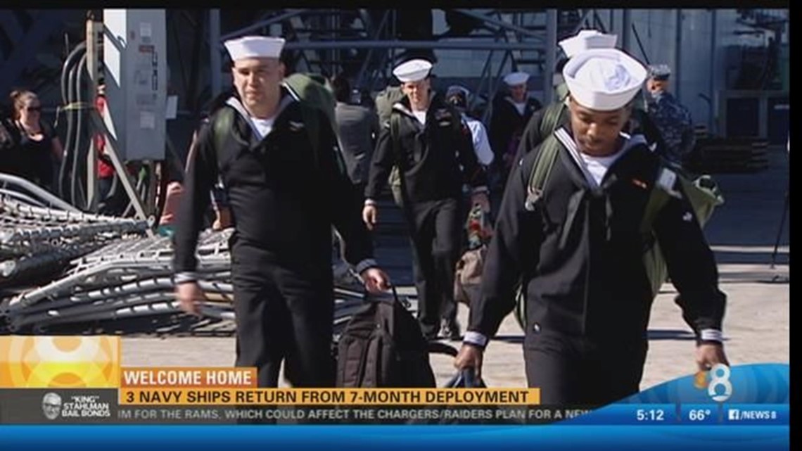 3 Navy ships return from long deployment | cbs8.com