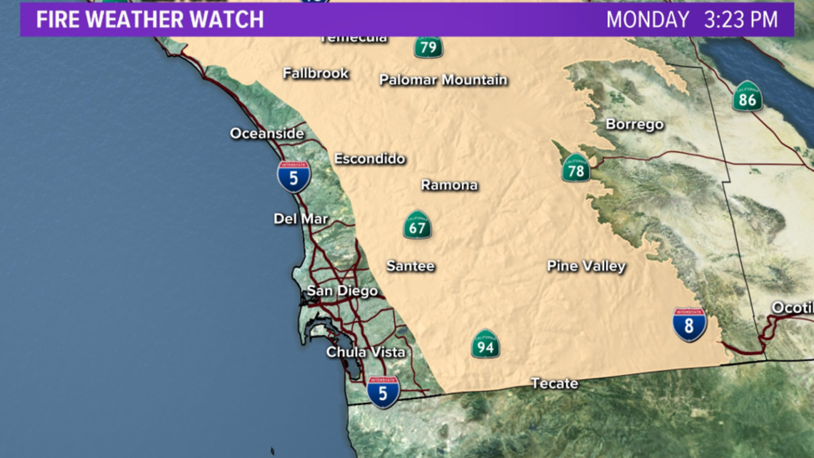 Fire Weather Watch issued for San Diego County | cbs8.com