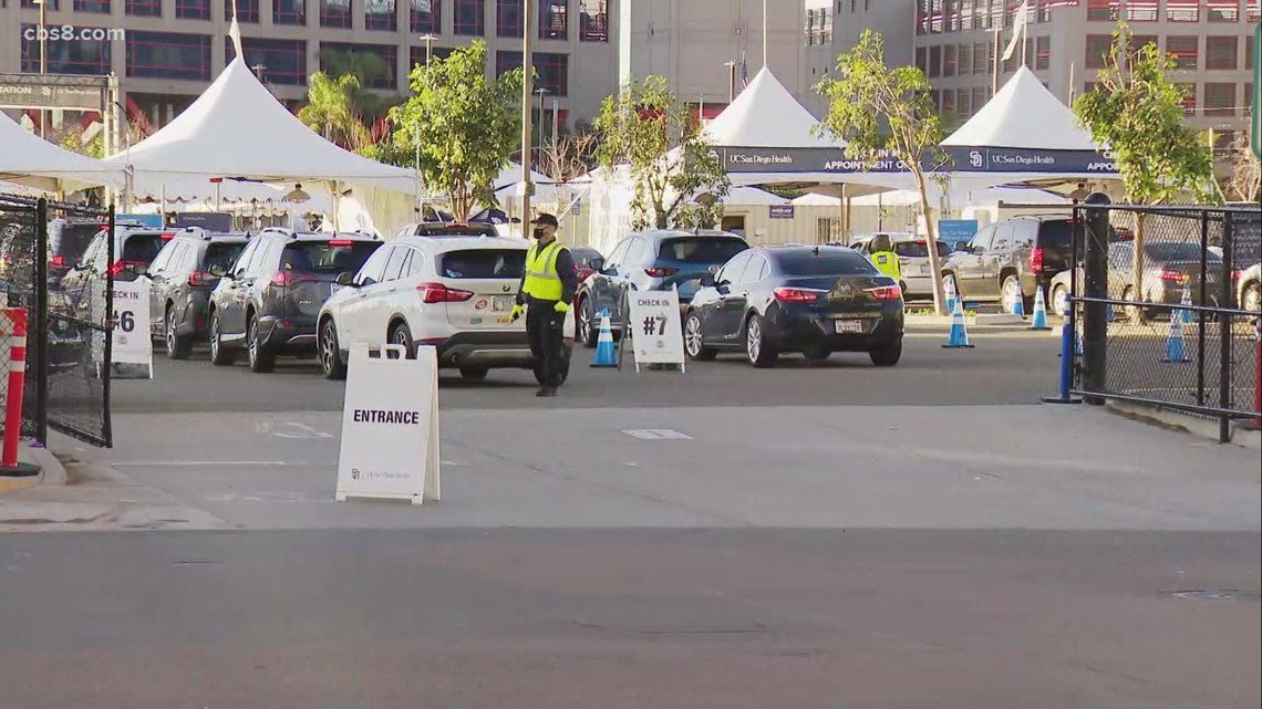 Petco Park vaccination super station reopens after storm hits San Diego ...