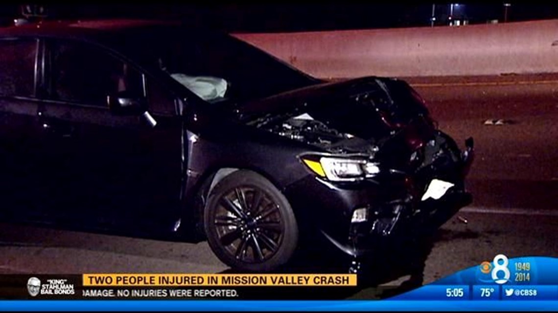 Two people injured in Mission Valley crash | cbs8.com
