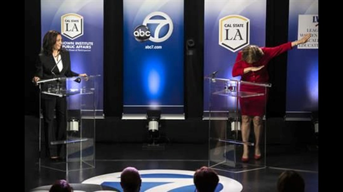 California Senate candidate gets buzz with 'debate dab' | cbs8.com