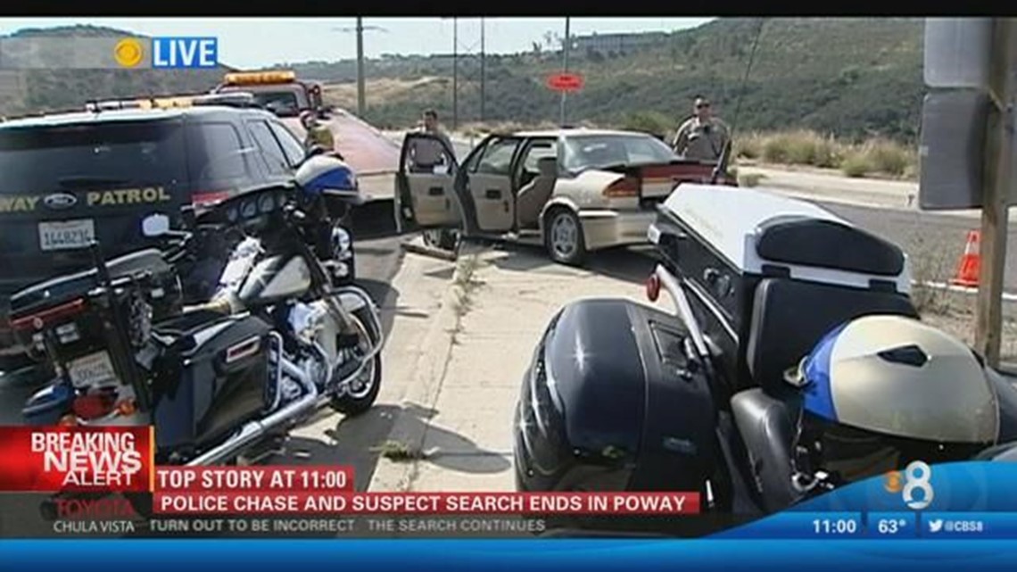 Police chase and suspect search ends in Poway | cbs8.com