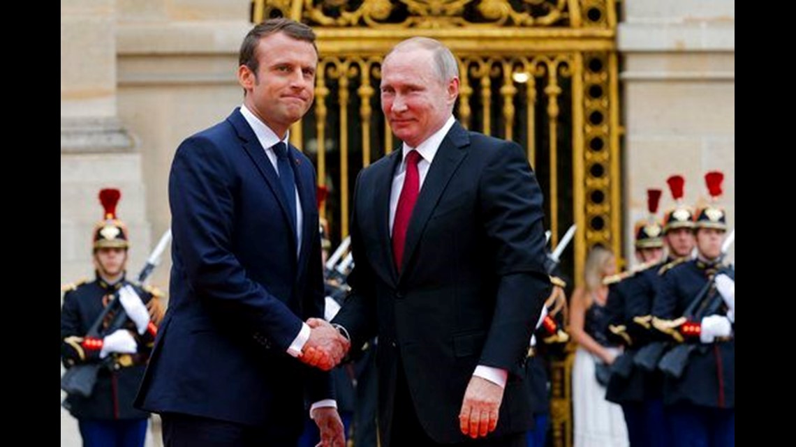 French president flexes diplomatic muscles in Putin meeting | cbs8.com