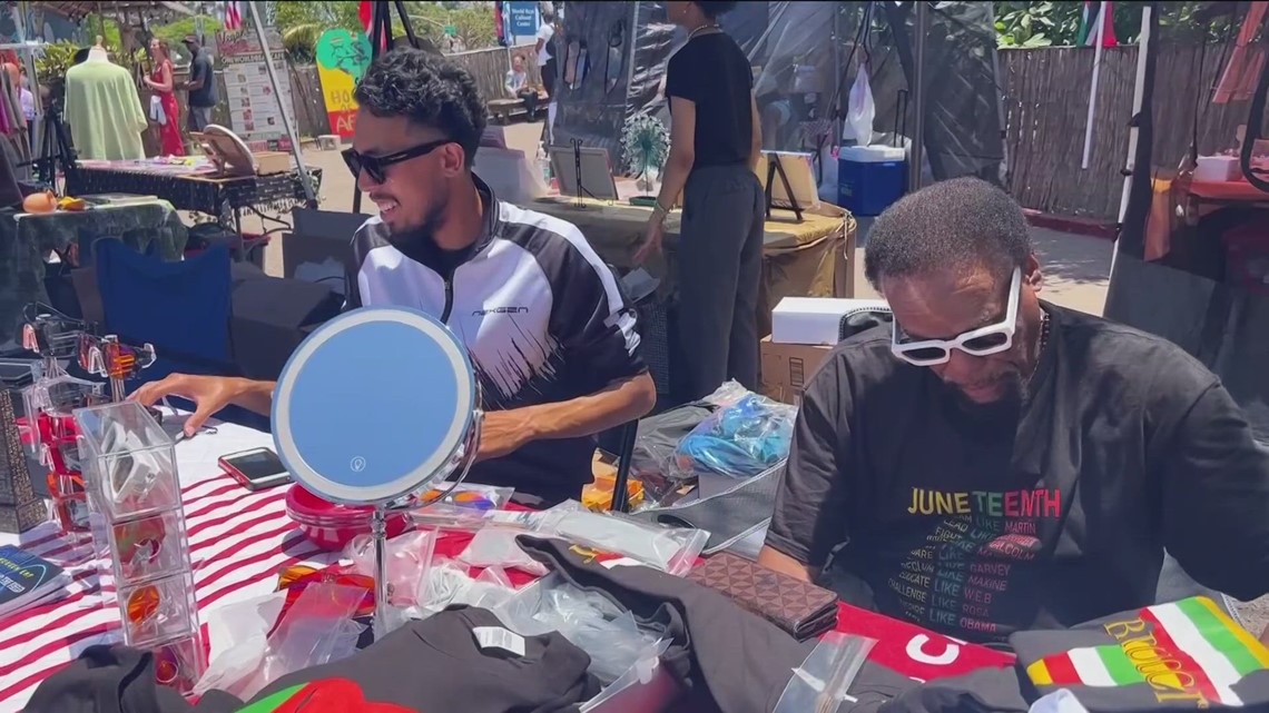Father and son create their own business at Juneteenth celebration on ...