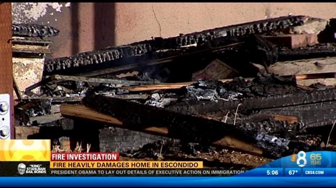 Fire heavily damages home in Escondido | cbs8.com