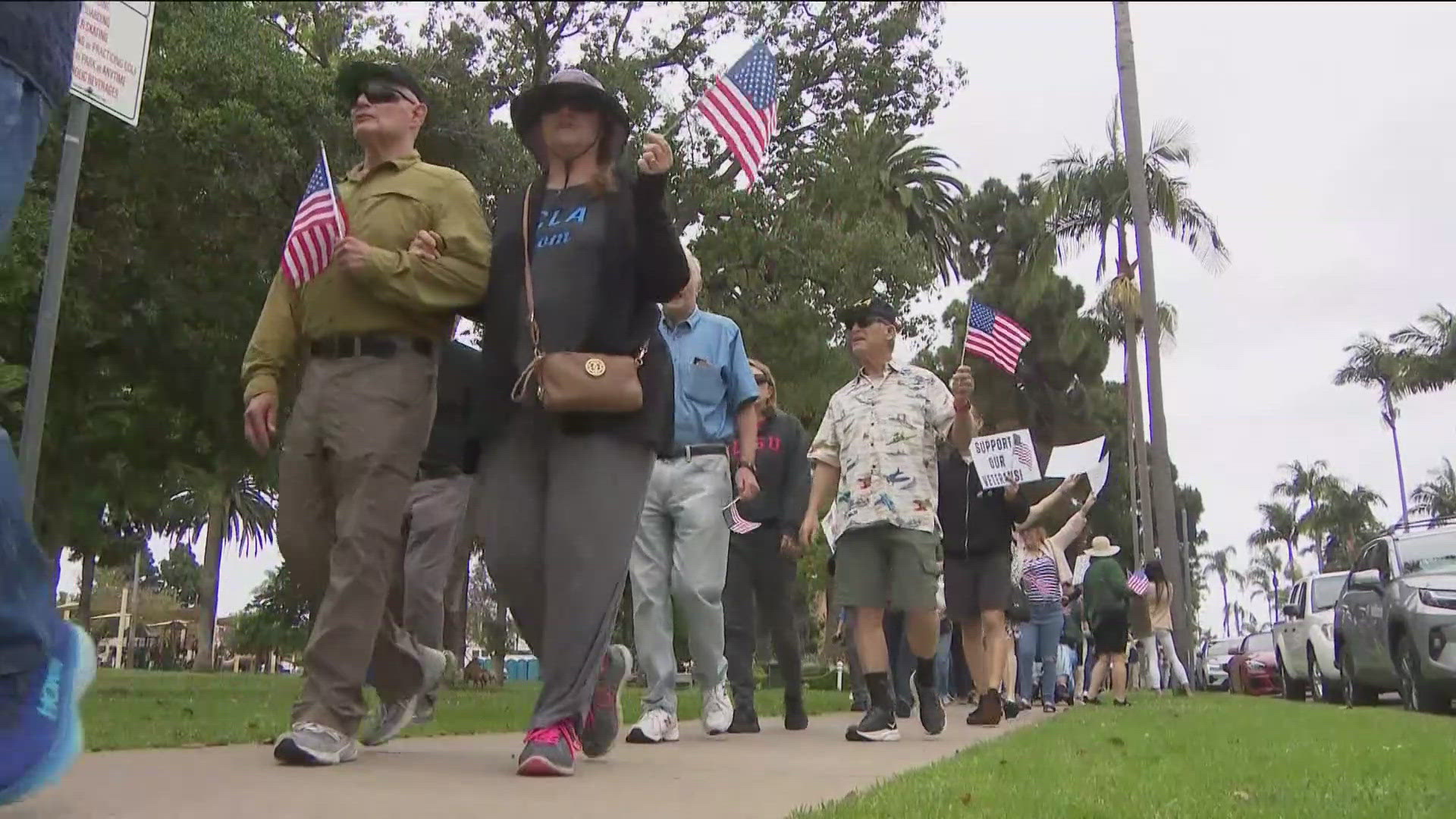 Veterans protest VA cuts on D-Day anniversary | cbs8.com
