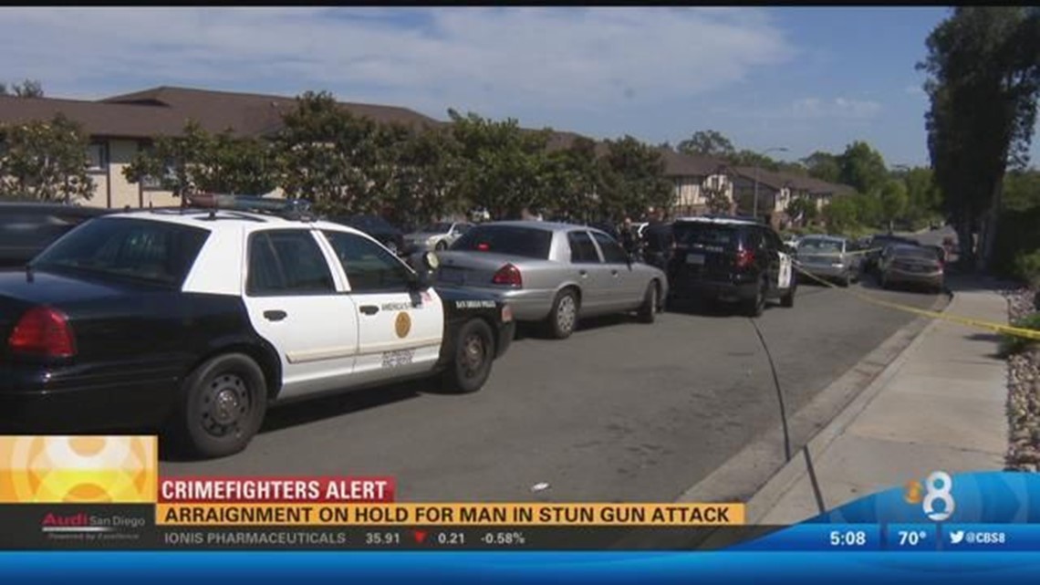 Arraignment on hold for man in stun gun attack | cbs8.com