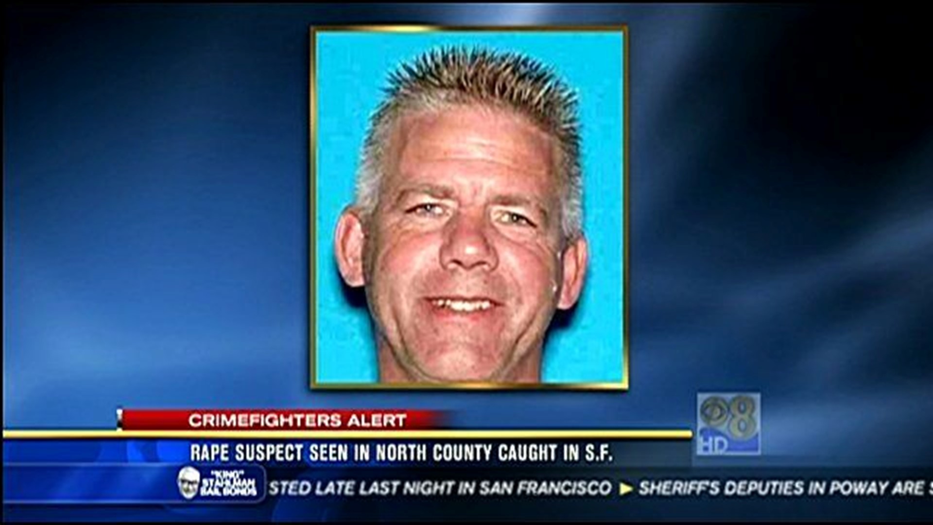Rape suspect seen in North County caught in S.F. | cbs8.com