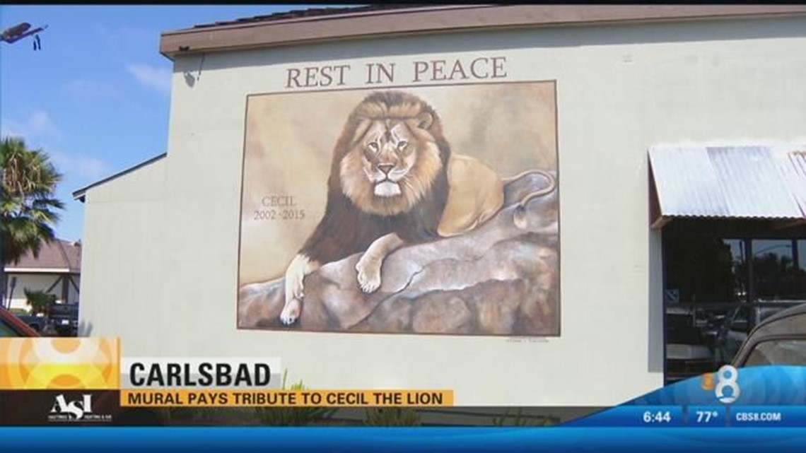 Mural pays tribute to Cecil the lion | cbs8.com