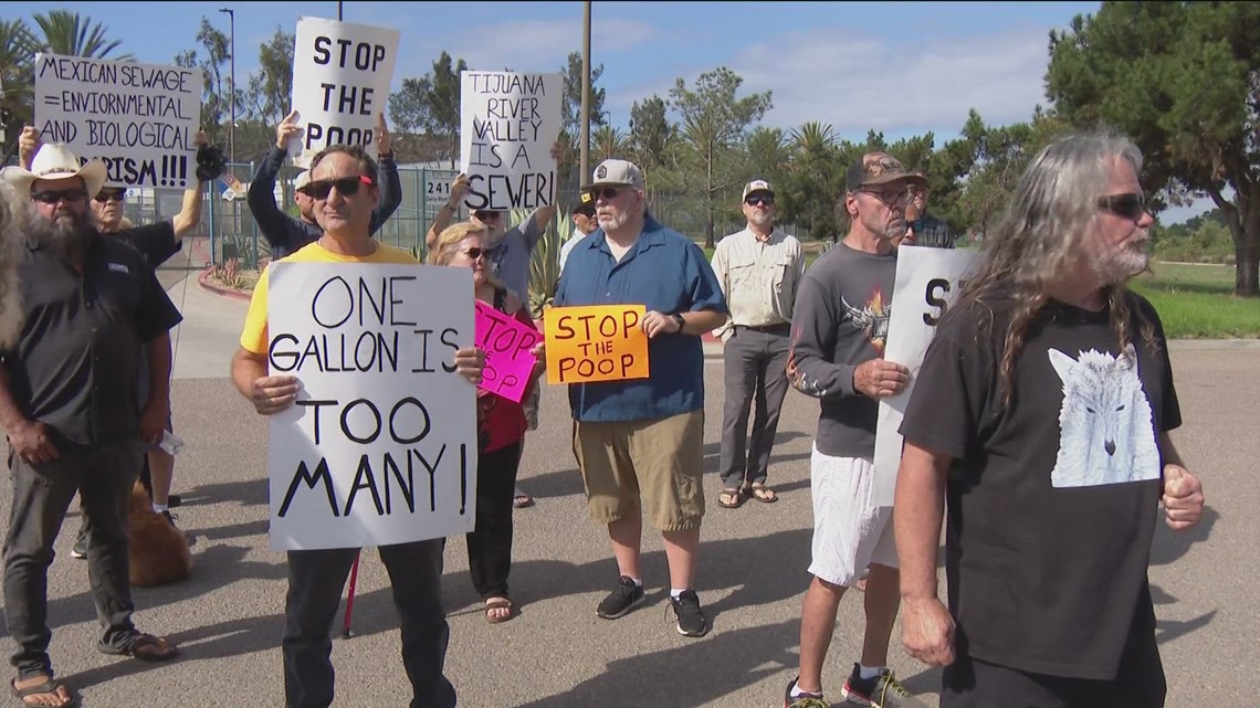 'Stop the Poop' group rallies near U.S-Mexico border over sewage crisis ...