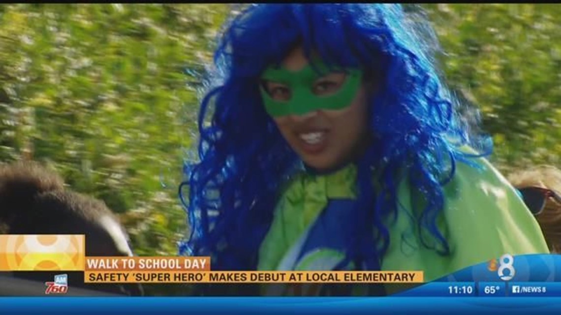 Safety superhero makes debut at local elementary school | cbs8.com