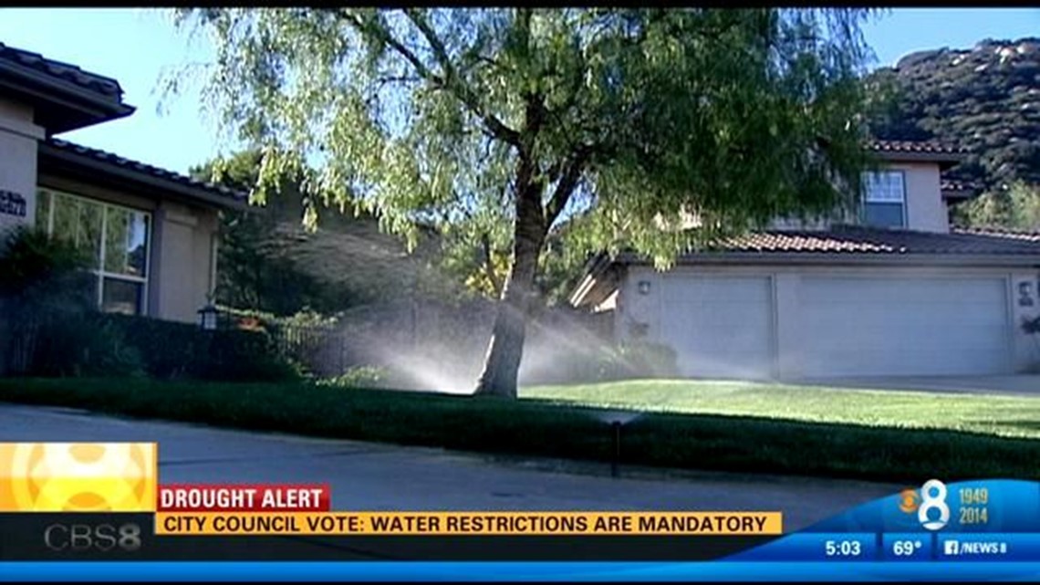 Council approves mandatory water restrictions | cbs8.com