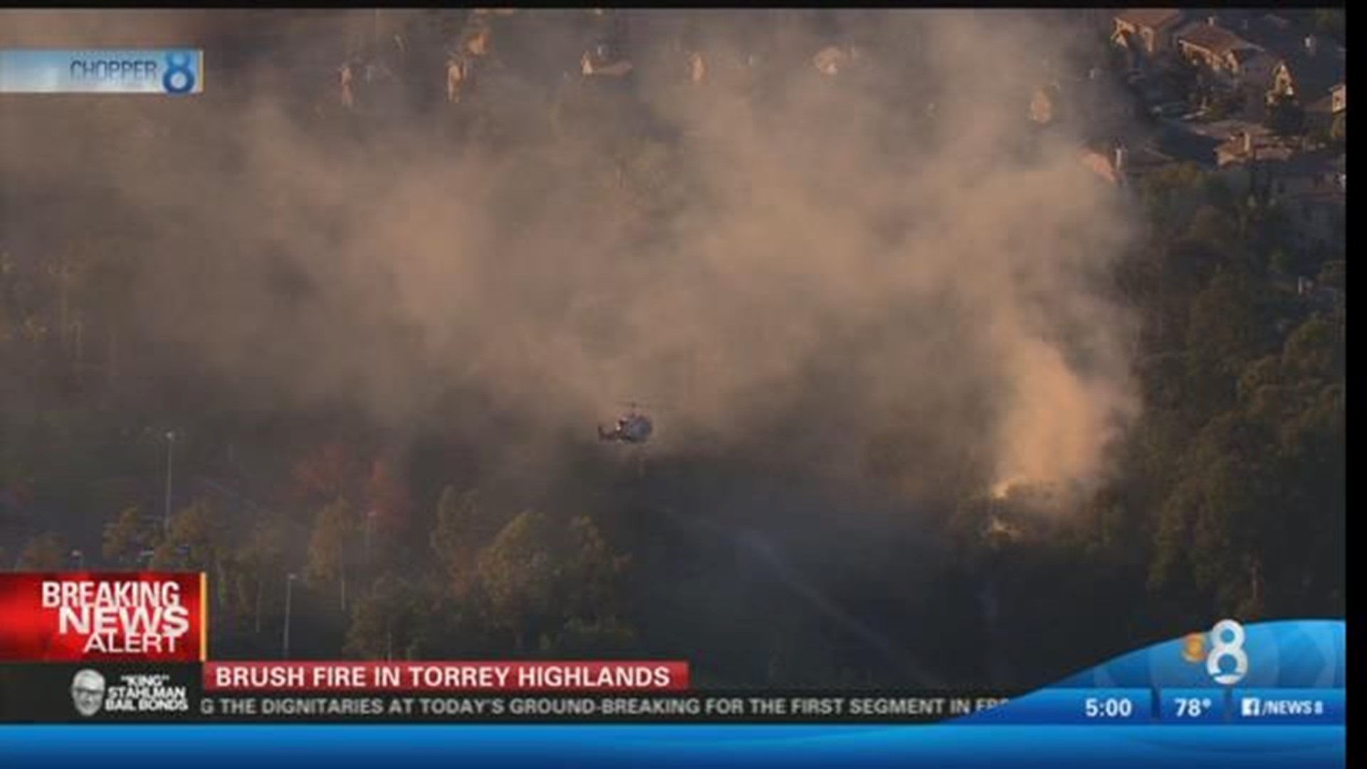 Crews contain small brush fire in Torrey Highlands | cbs8.com