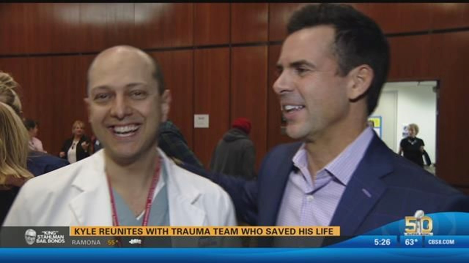 Kyle reunites with trauma team who saved his life | cbs8.com