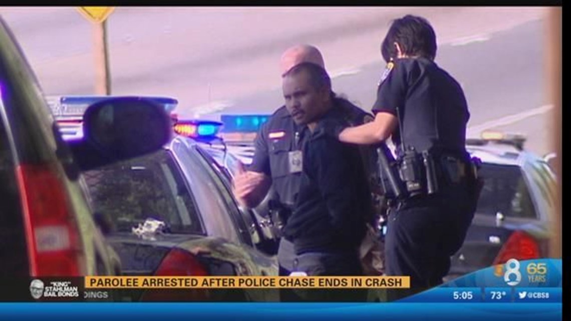Parolee Arrested After Police Chase Ends In Crash