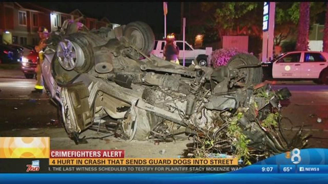 Four hurt in South Bay rollover crash | cbs8.com