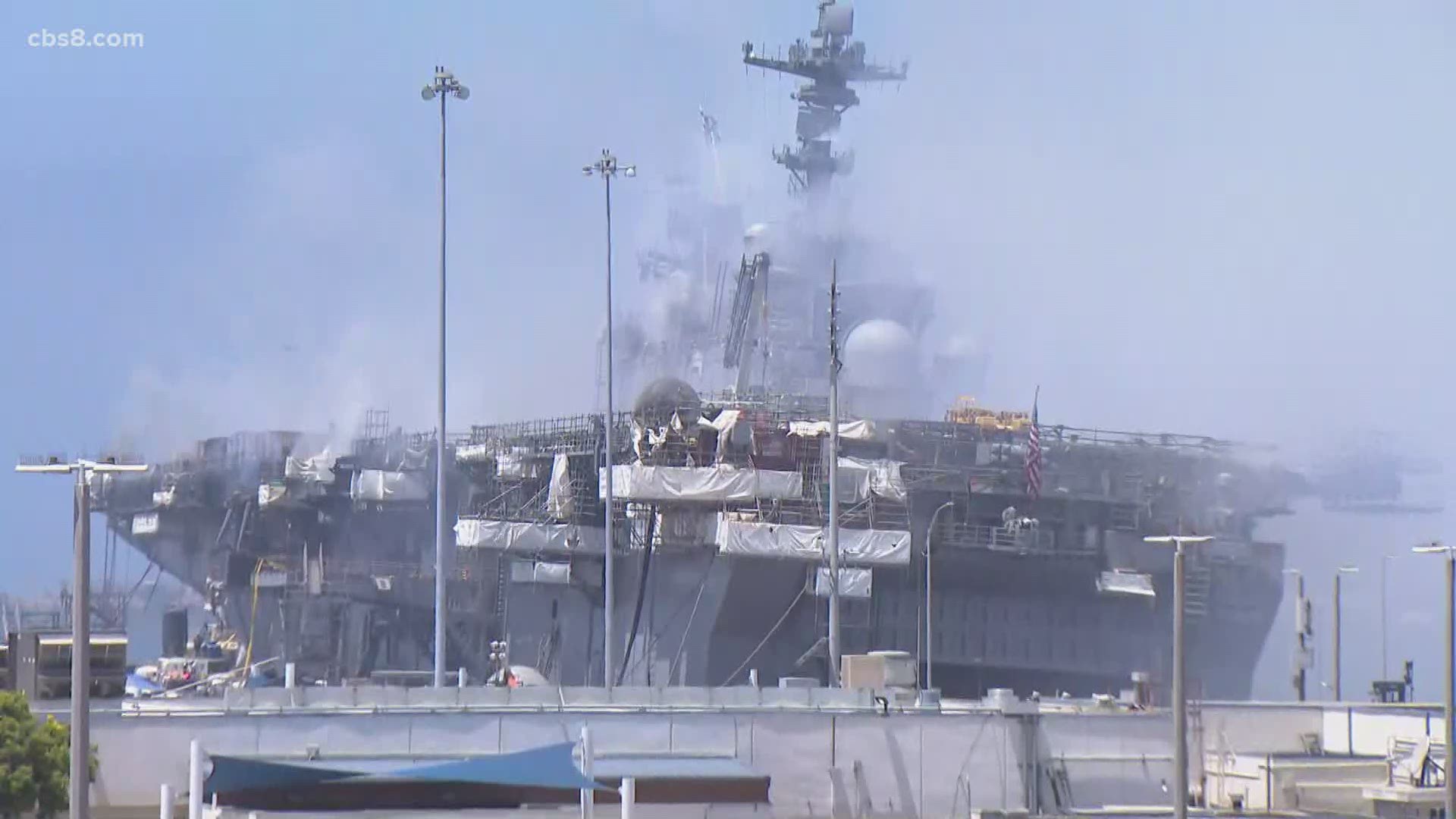 Crews continue to fight raging fire aboard USS Bonhomme Richard at ...