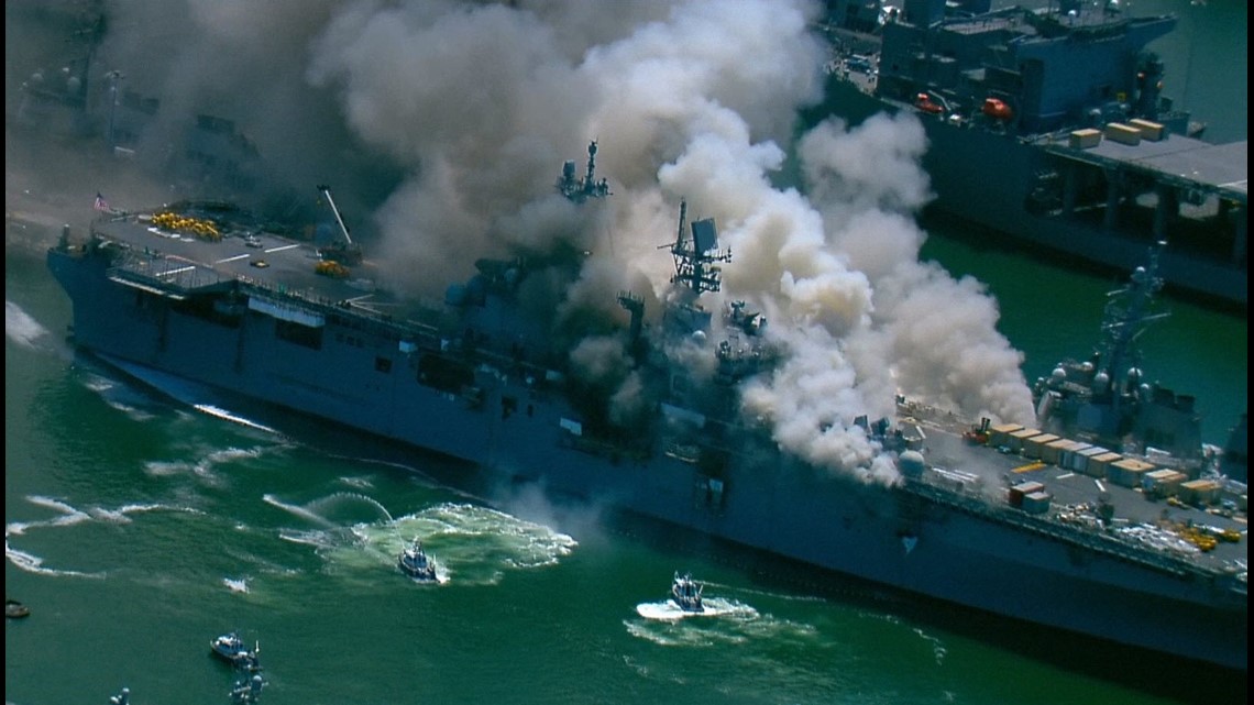 21 hospitalized with injuries from fire, explosion on USS Bonhomme ...