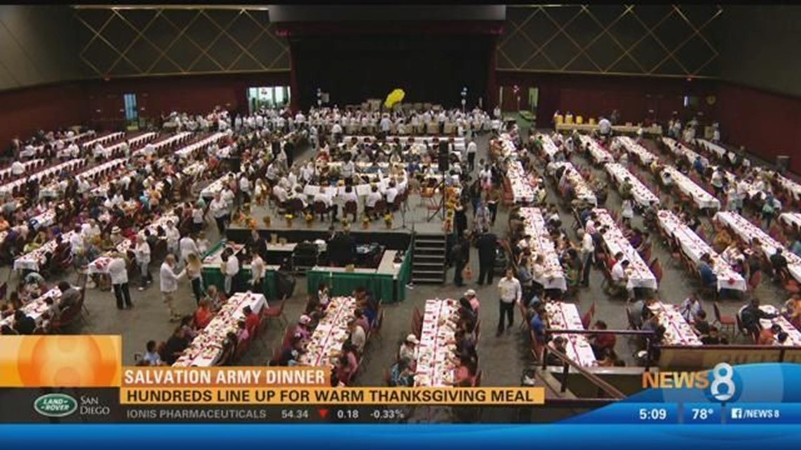 Salvation Army Dinner: Hundreds line up for warm Thanksgiving meal ...