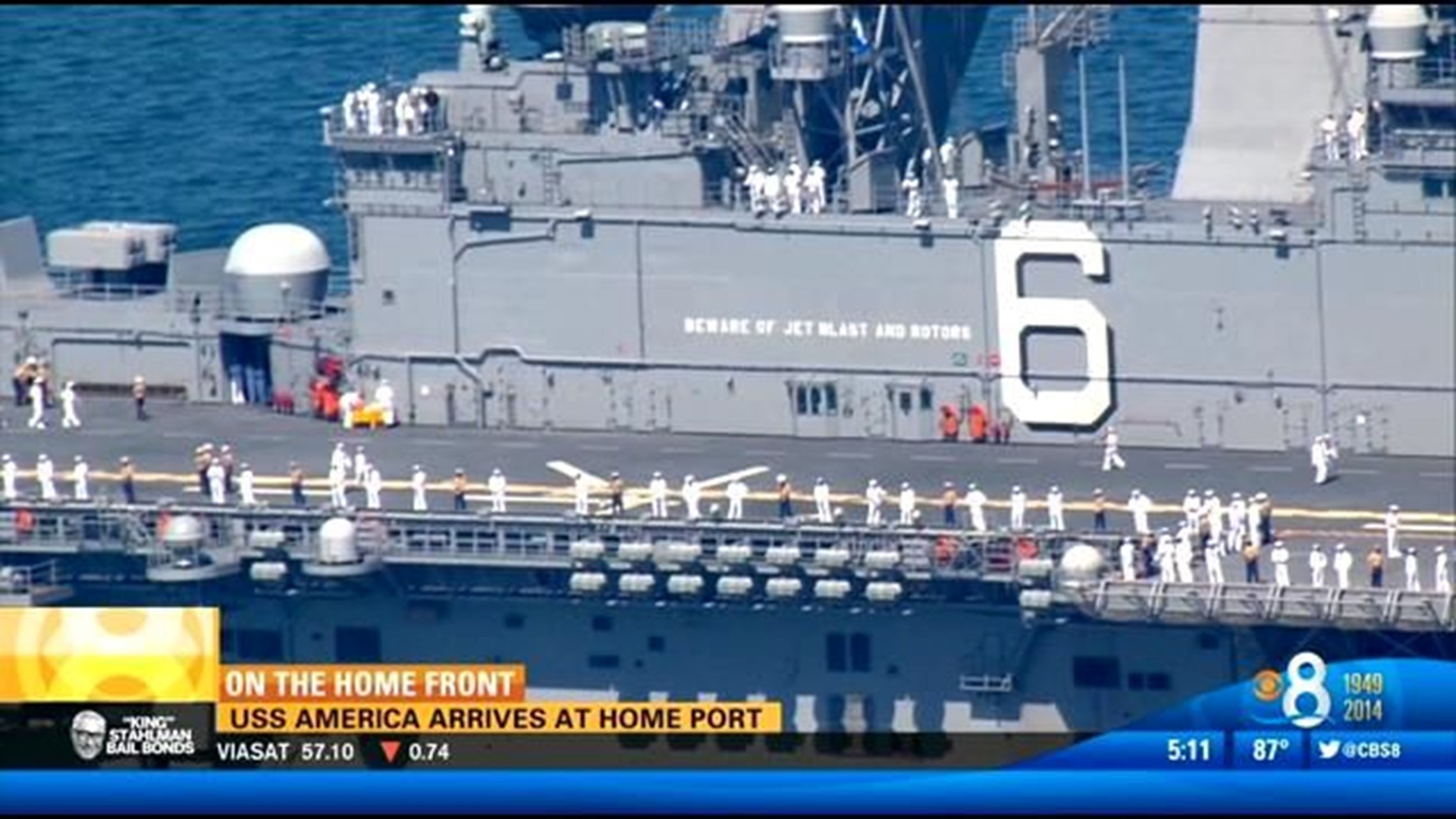 Navy's newest amphibious assault ship arrives in San Diego | cbs8.com
