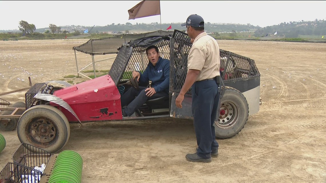 Eric trades places with a golf picker cart driver! | cbs8.com