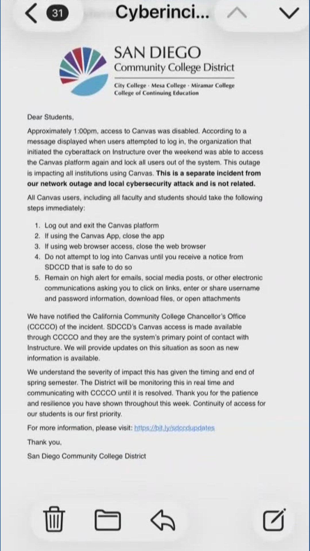 Canvas data breach impacts San Diego campuses during critical finals ...
