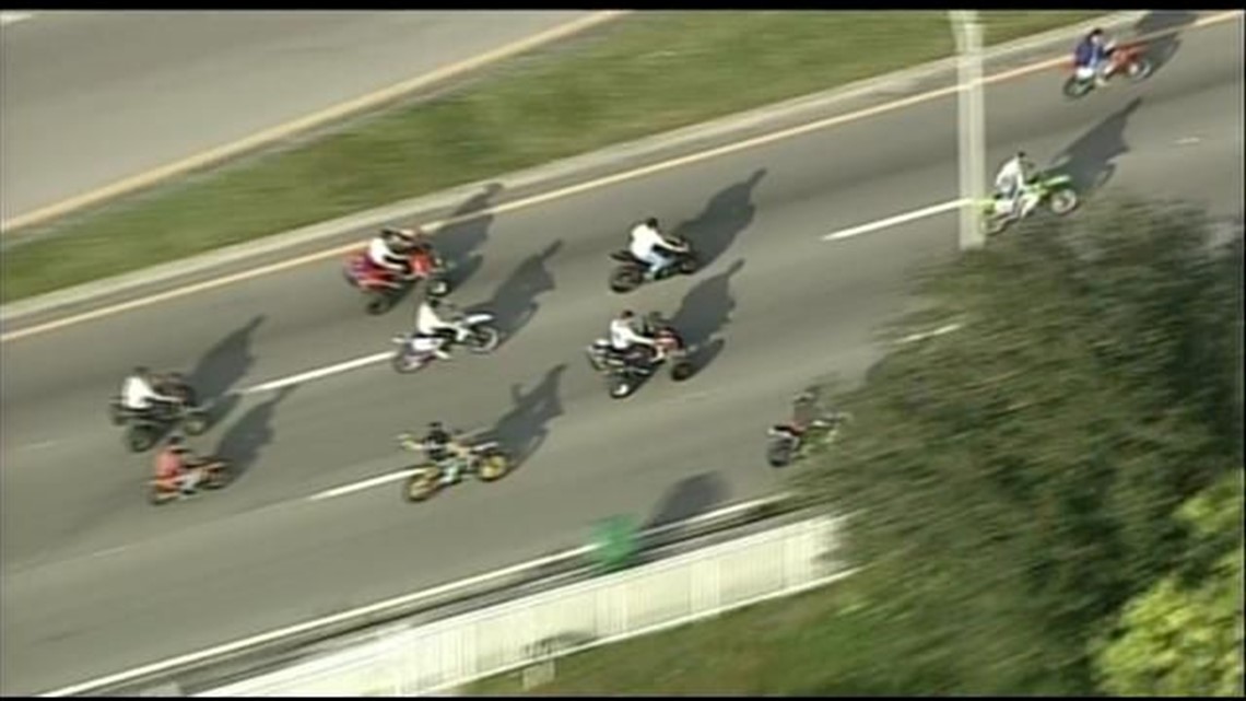 Motocycle gang take over streets in Florida | cbs8.com