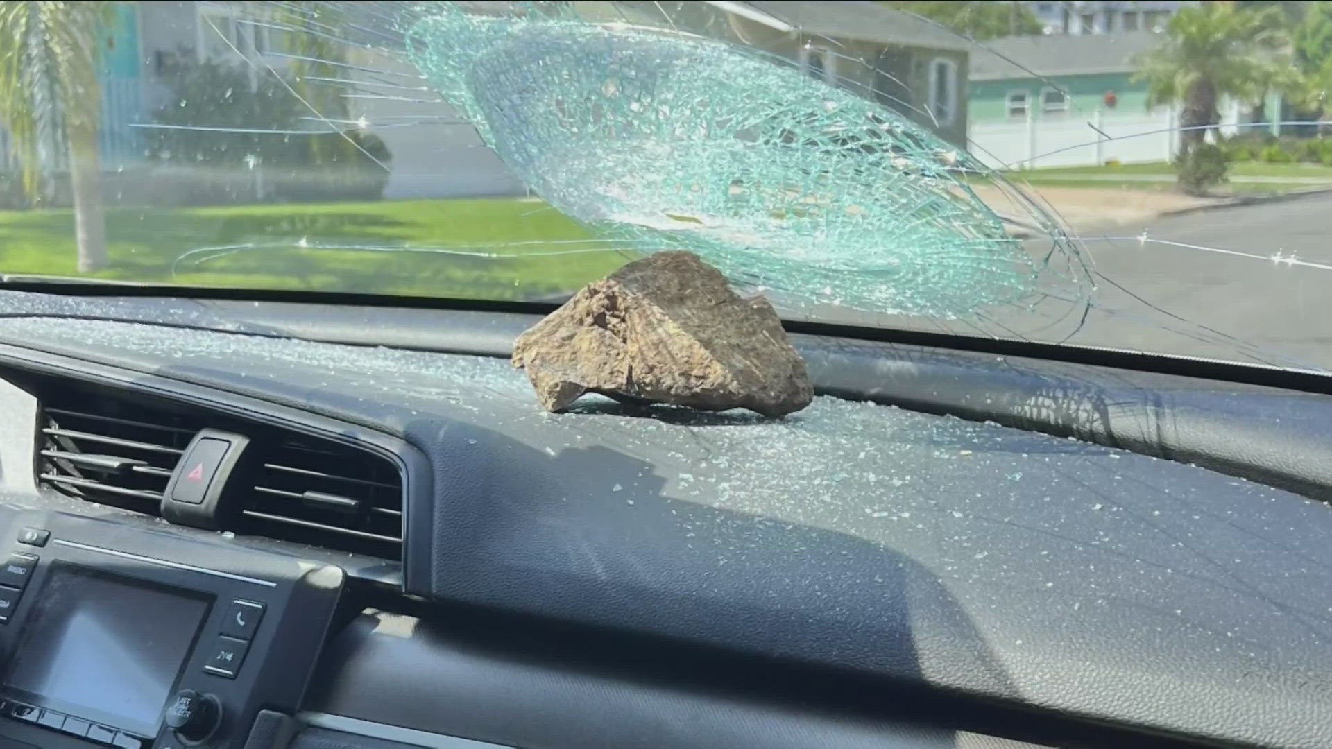 Driver recounts rock attack on car in La Mesa | cbs8.com
