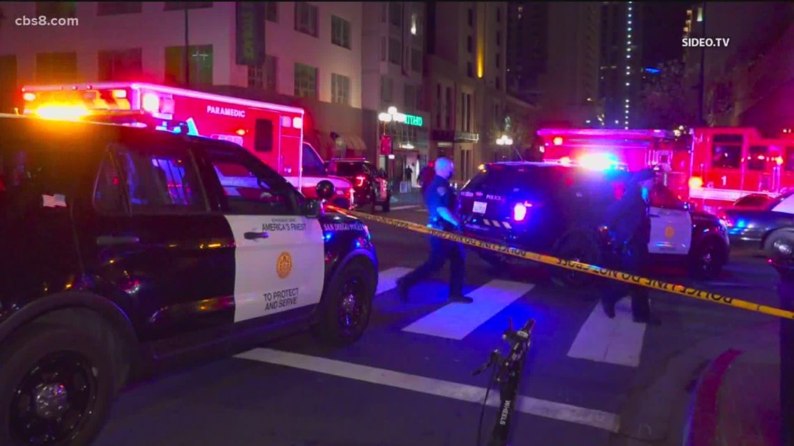 One dead & four injured after two overnight downtown shootings | cbs8.com