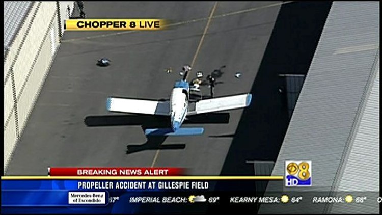 Pilot killed in propeller accident at Gillespie Field | cbs8.com