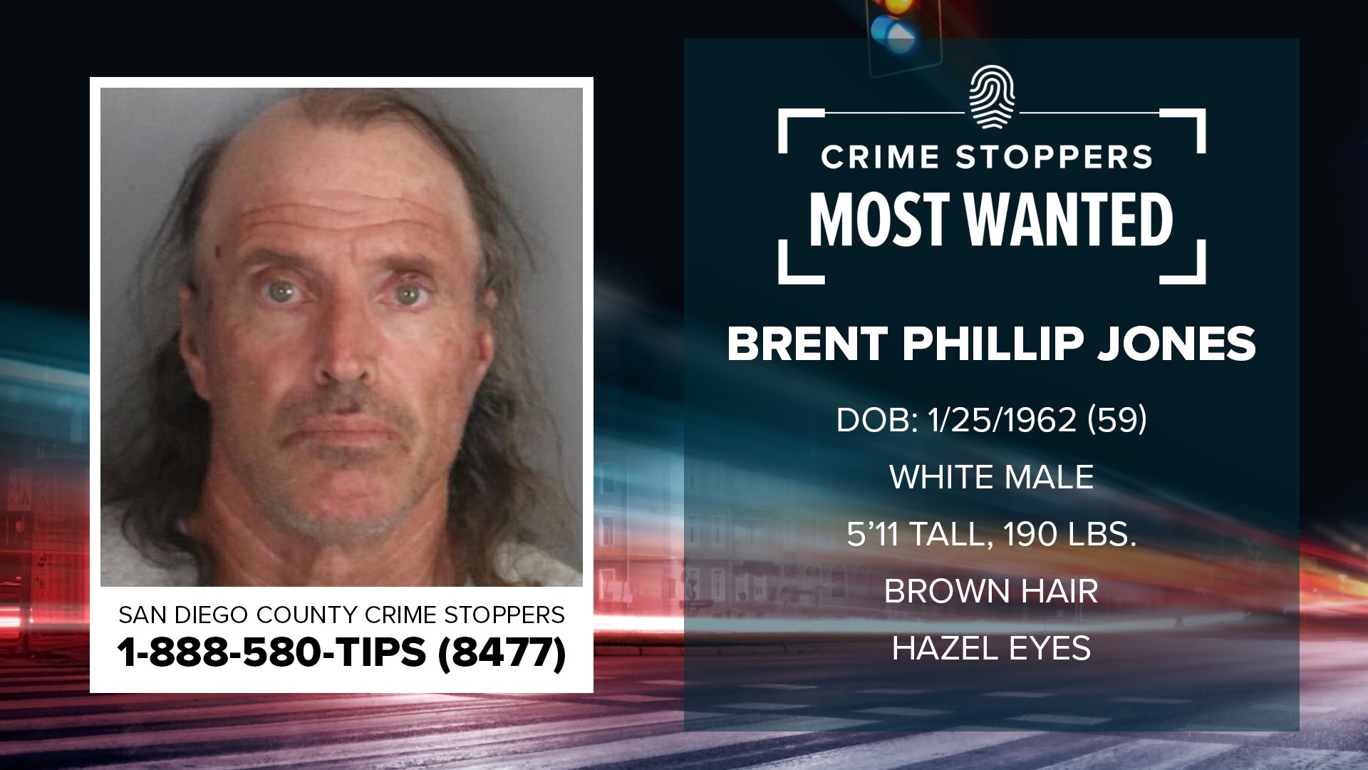 Crime Stoppers Most Wanted: Brent Phillip Jones | cbs8.com