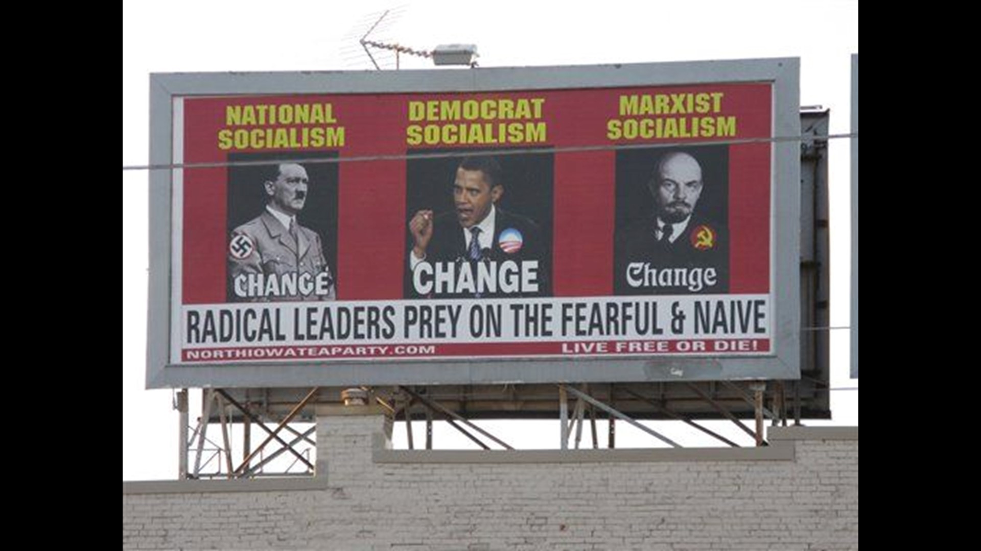 Iowa billboard linking Obama, Hitler removed | cbs8.com