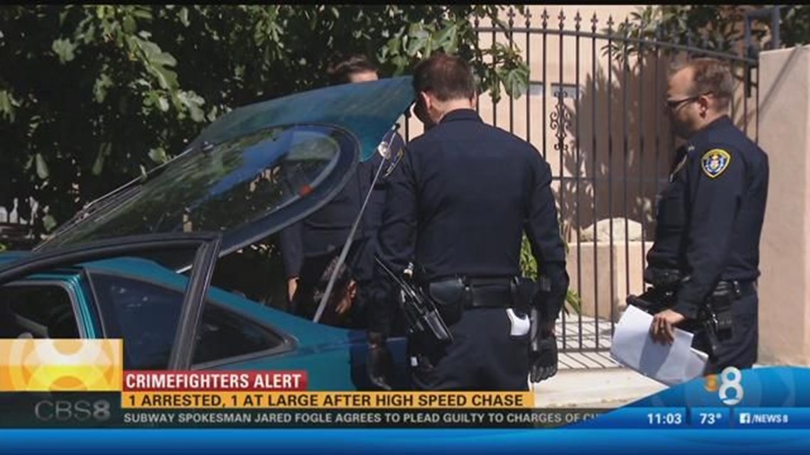 1 arrested, 1 at large after high speed chase | cbs8.com