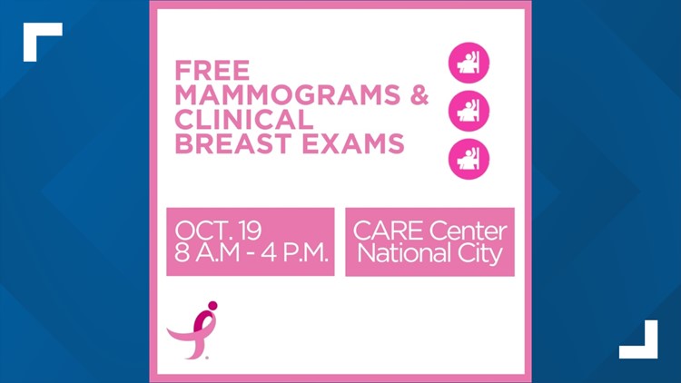Free mammograms, clinical breast exams in National City Oct. 19 | cbs8.com