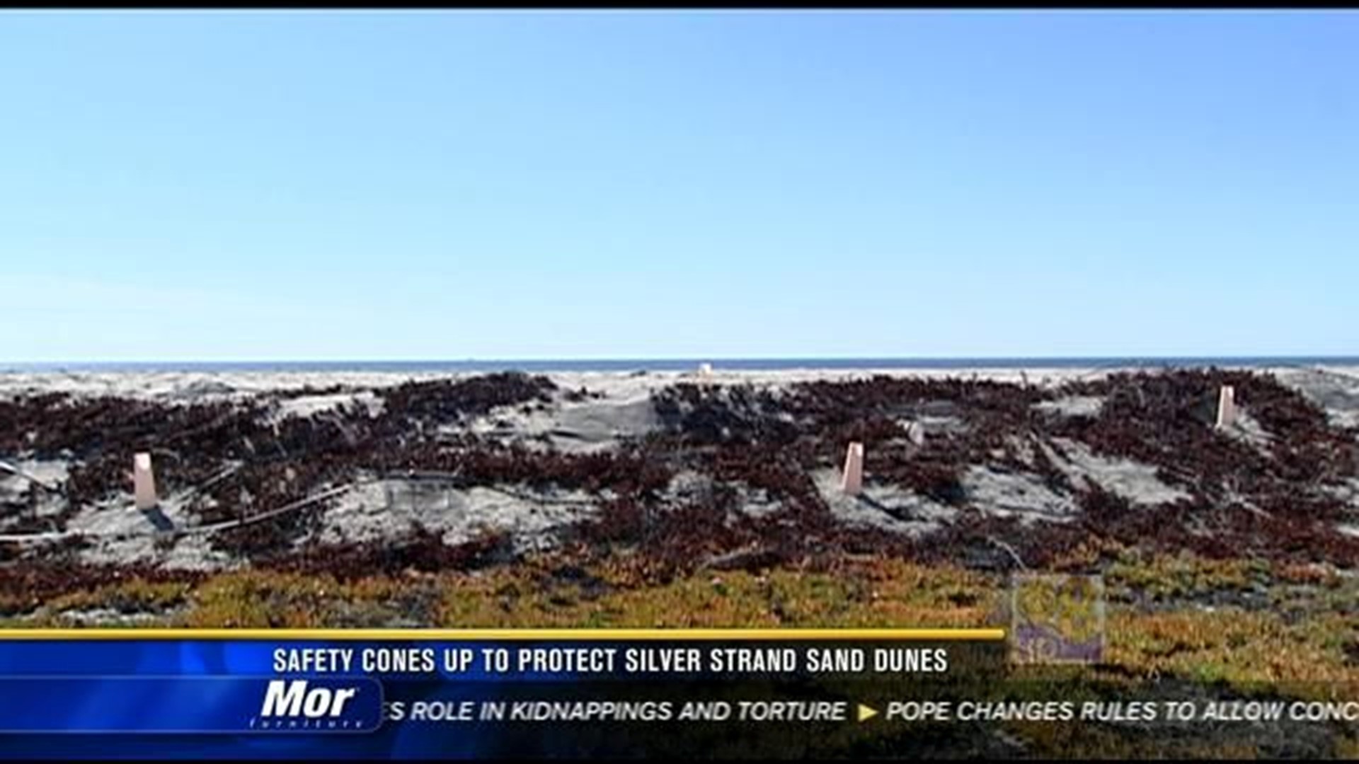 Safety cones up to protect Silver Strand sand dunes | cbs8.com