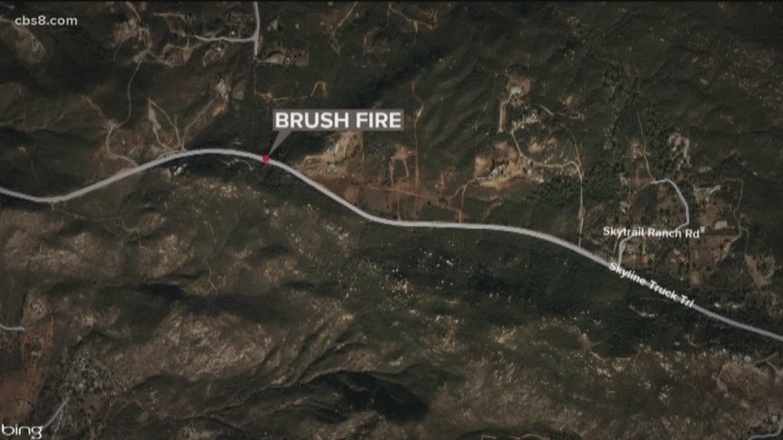 Fire crews stop brush fire in Lyons Valley, near Jamul | cbs8.com