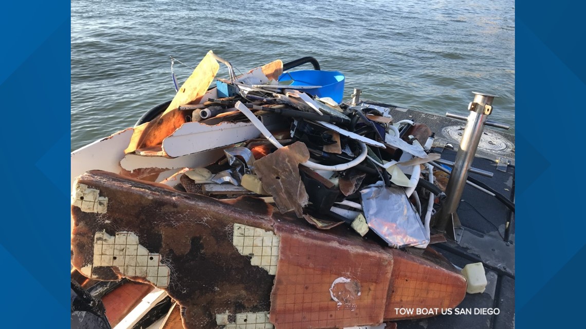Salvage operation underway for boat stuck in Point Loma cave | cbs8.com