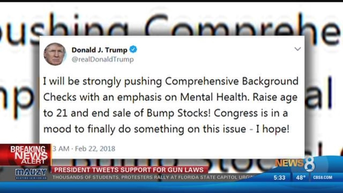 President Trump tweets support for gun laws | cbs8.com