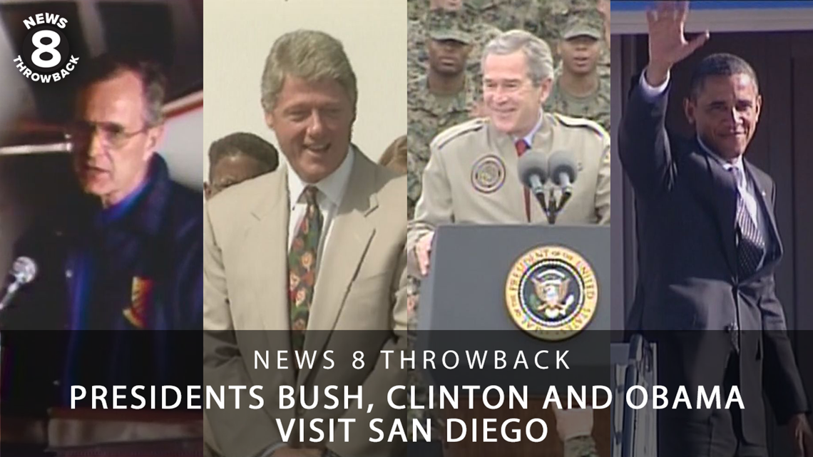 News 8 Throwback: Presidents Bush, Clinton, and Obama visit San Diego ...